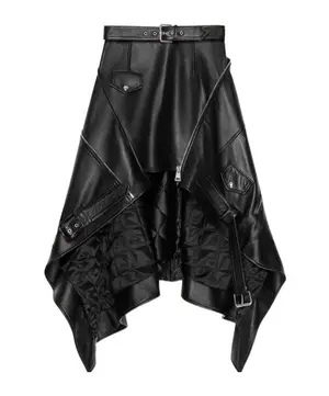 Givenchy Asymmetric Biker Skirt In Leather