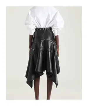 Givenchy Asymmetric Biker Skirt In Leather