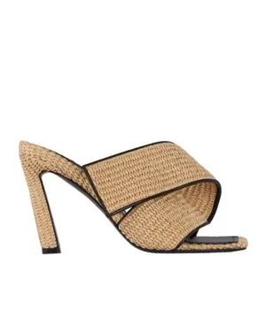 Givenchy Sliced Square Raffia-effect Heeled Mules