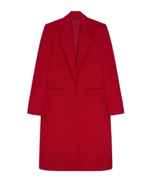 Givenchy Wool Coat With Peak Lapel - Deep Red