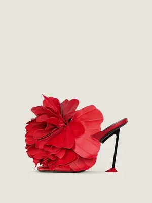 Givenchy Boudoir Heeled Mules In Leather With Rose Petals