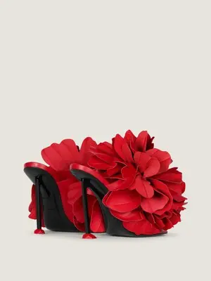 Givenchy Boudoir Heeled Mules In Leather With Rose Petals
