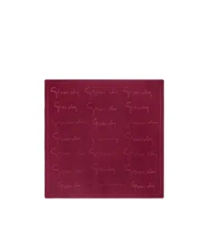 Givenchy Shawl In Silk And Wool With Signature - Red Cherry