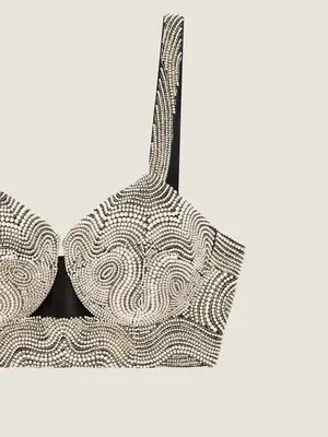 Givenchy Bra Top In Satin With Embroidered Pearls