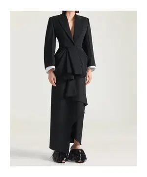 Givenchy Single-breasted Draped Jacket In Wool Grain De Poudre