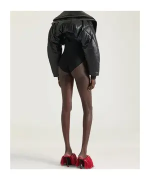Givenchy Cropped Bomber With Zipped Shawl Collar In Leather