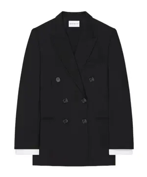Givenchy Double-breasted Slashed Jacket In Wool And Mohair - Black