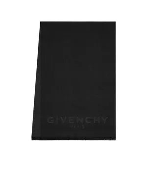 Givenchy Paris Scarf In Wool And Cashmere - Black