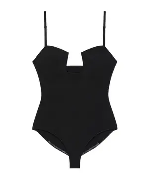 Givenchy Cutaway Bodysuit In Engineered Knit - Black