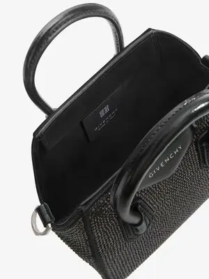 Givenchy Antigona Micro Top Handle Bag With Rhinestones