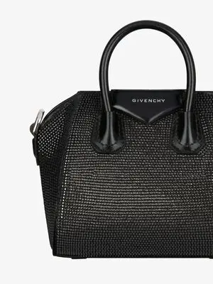 Givenchy Antigona Micro Top Handle Bag With Rhinestones