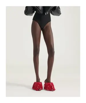 Givenchy Boudoir Heeled Mules In Patent Leather With Fringes