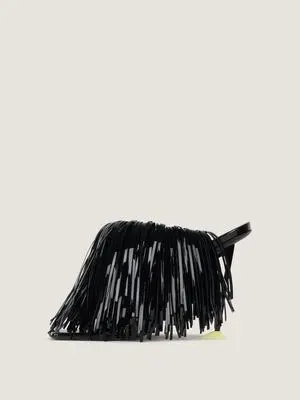 Givenchy Boudoir Heeled Mules In Patent Leather With Fringes