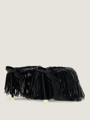 Givenchy Boudoir Heeled Mules In Patent Leather With Fringes