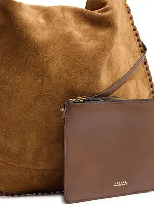 Isabel Marant Étoile Oskan Hobo Folk Shoulder Bag In Suede