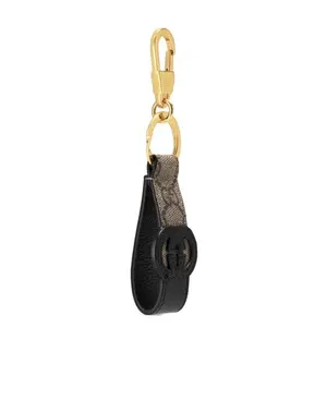 Gucci Gg-patch Leather Keyring