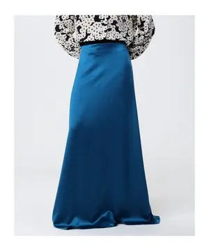 Valentino Garavani Elastic Waist Midi Skirt - Blue