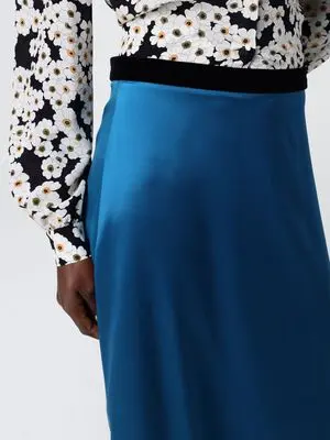Valentino Garavani Elastic Waist Midi Skirt - Blue