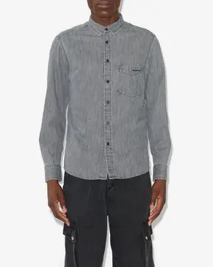 Isabel Marant Étoile Lako Embroidered-logo Denim Shirt