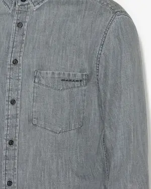 Isabel Marant Étoile Lako Embroidered-logo Denim Shirt