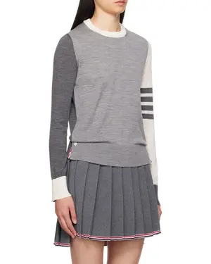 Thom Browne Rwb Striped Knitted Crewneck Jumper
