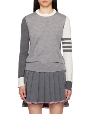 Thom Browne Rwb Striped Knitted Crewneck Jumper