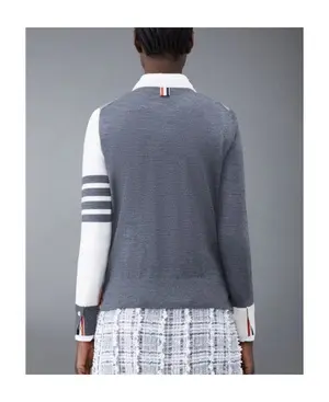 Thom Browne Rwb Striped Knitted Crewneck Jumper