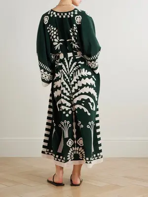ERES Holi V-neck Printed Kaftan