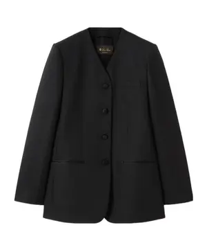 Loro Piana Lizzie Jacket With V-neck And Satin Inserts