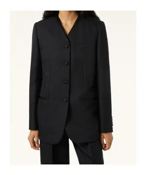 Loro Piana Lizzie Jacket With V-neck And Satin Inserts