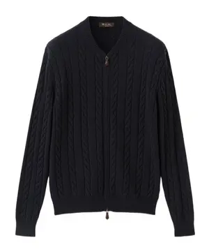 Loro Piana Cedar Bomber Cardigan - Blue Navy