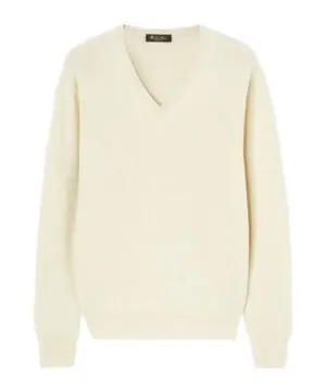 Loro Piana V-neck Cashmere Long-sleeved Sweater
