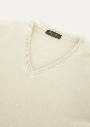 Loro Piana V-neck Cashmere Long-sleeved Sweater