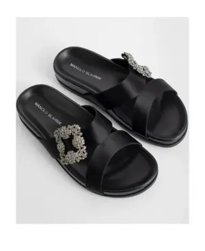 Manolo Blahnik Buckle Decorative Slippers