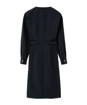 Loro Piana Bis Gladys Dress With V-neck And Belted Waist