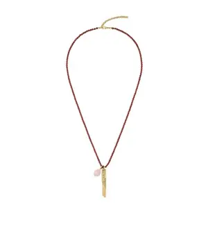 Givenchy Tape Long Necklace In Agate, Metal And Quartz - Aureus