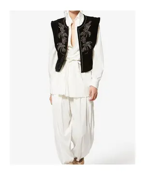 Isabel Marant Étoile Poppy Studded Velvet Vest