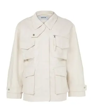 AGOLDE Long Sleeve Casual Jacket With Concealed Zipper And Flap Pockets
