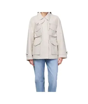AGOLDE Long Sleeve Casual Jacket With Concealed Zipper And Flap Pockets