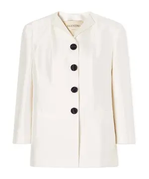 Valentino Garavani Notched Lapel Button-up Blazer