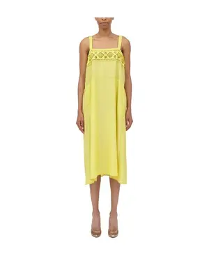 MAISON MARGIELA Lace Trim Midi Dress