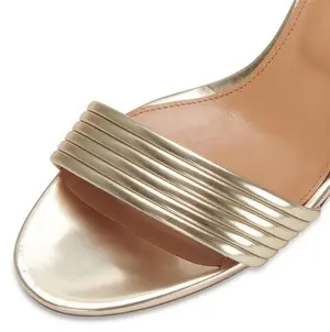 AQUAZZURA Sundance 50 Metallic Block Heel Sandals