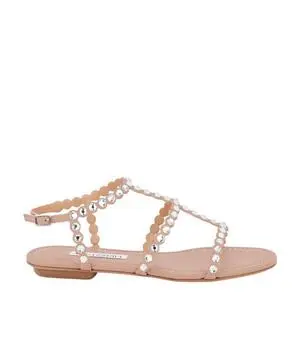 AQUAZZURA Logo Flat Sandals