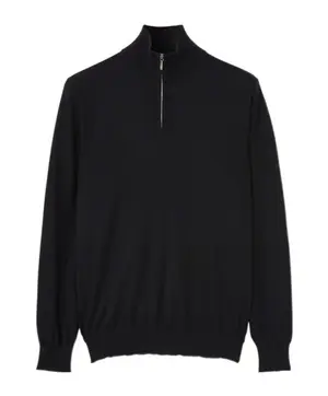 Loro Piana Freshly Cut Wool Semi-zipper Sweater