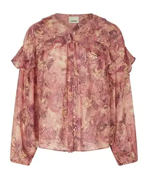 Isabel Marant Étoile Printed Blouse With Ruffle Detail