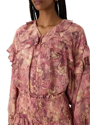 Isabel Marant Étoile Printed Blouse With Ruffle Detail