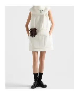 Prada Embroidered Natté Fabric Mini-dress
