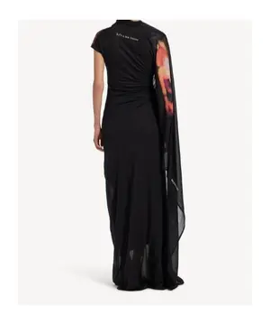 Balenciaga Stained Glass Drape Cape Dress