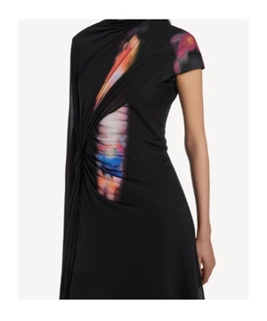 Balenciaga Stained Glass Drape Cape Dress