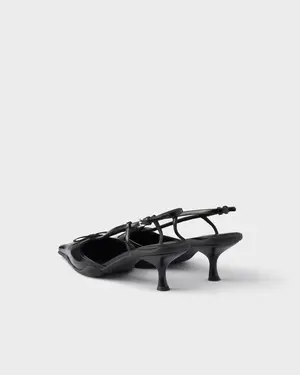 Prada Brushed Leather Slingback Pumps